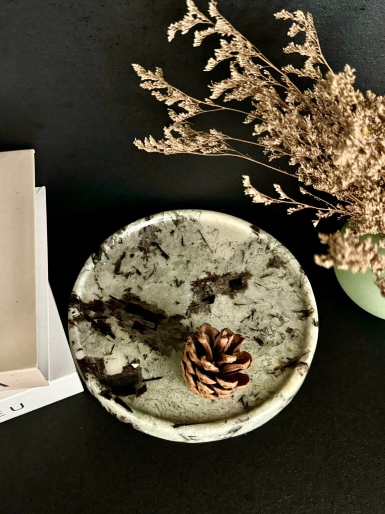 Natural luxury stone "Pandora Snow Mountain" tray - stone-muse.com
